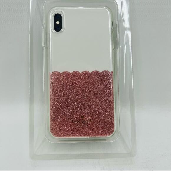 kate spade | Accessories | Kate Spade Pink Glitter Scallop Clear Iphone ...